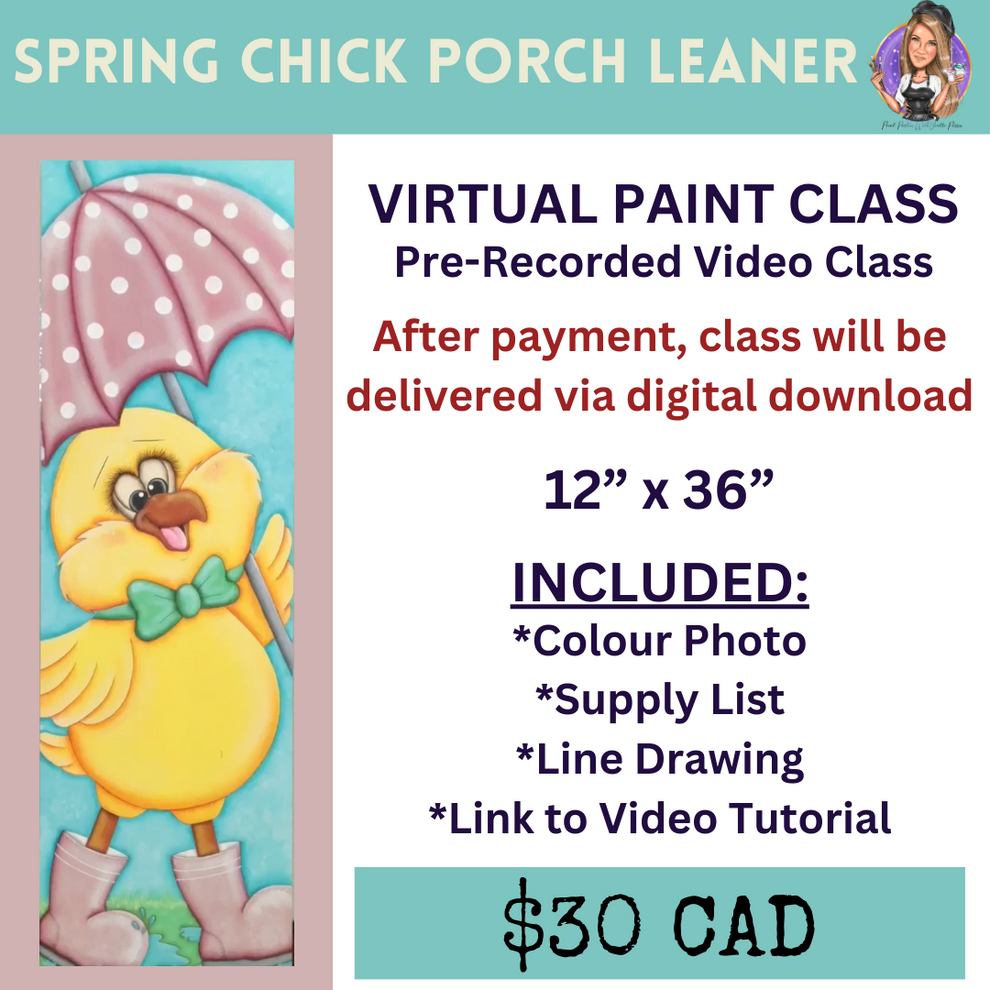 Spring Chick Porch Leaner Virtual Paint Class – OldeThymesPaintParties