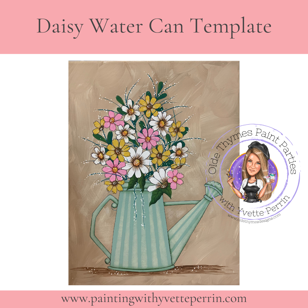 Daisy Water Can Template – OldeThymesPaintParties