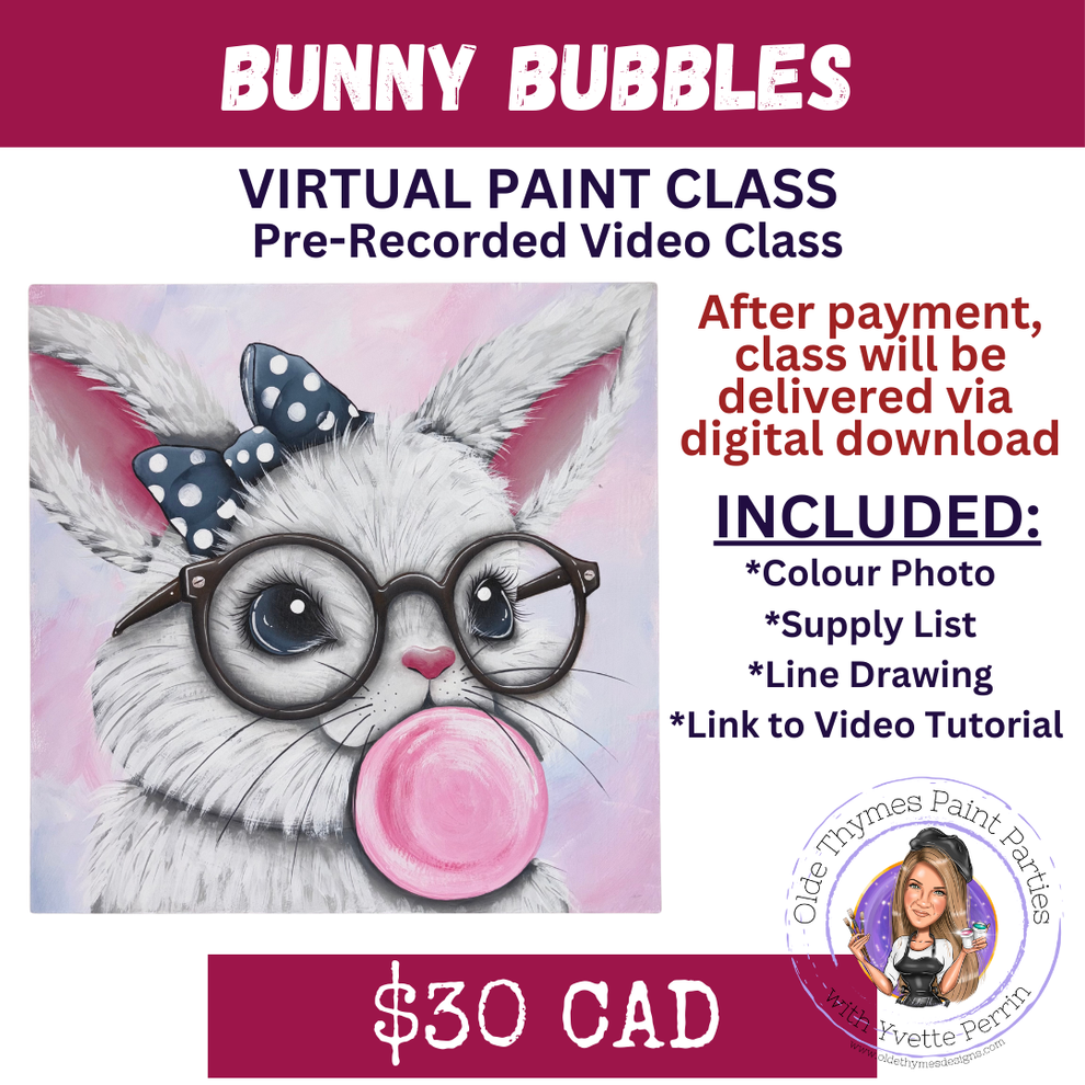 Bunny Bubbles Virtual Paint Class – OldeThymesPaintParties