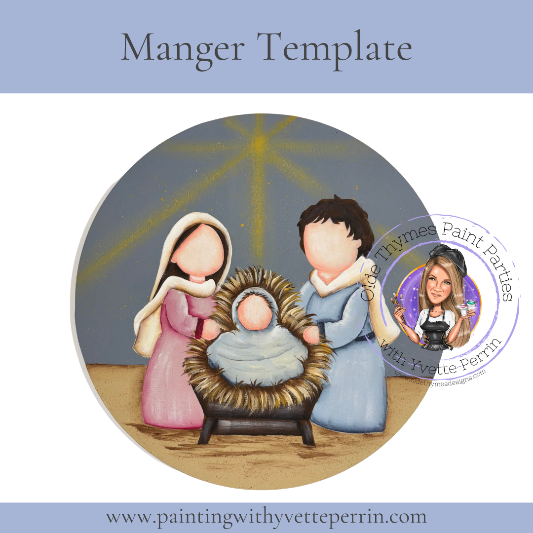 Away In A Manger Template – OldeThymesPaintParties